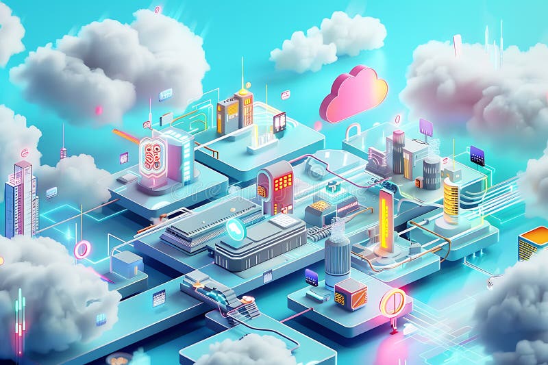 Communications Platform As a Service, Showcasing Cloud Solutions. Cloud Computing Concept Stock ...