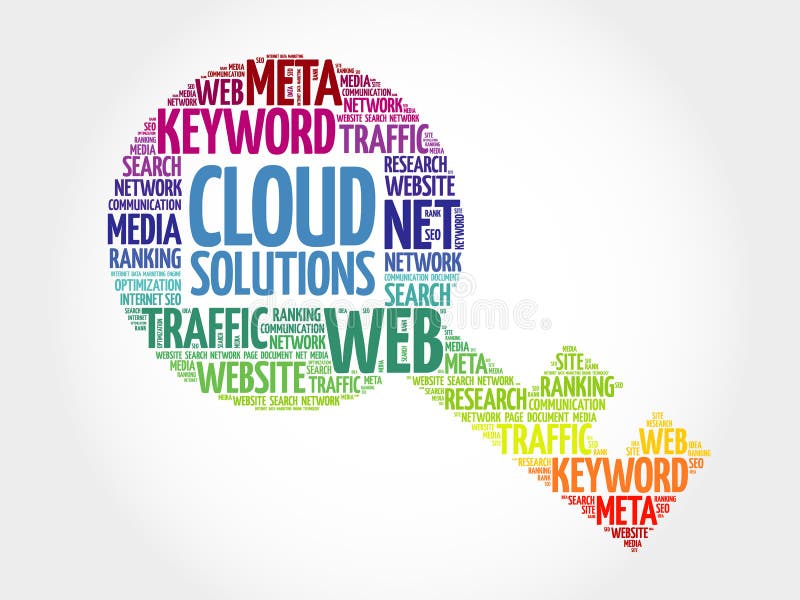 Cloud Solutions Key Word Cloud Stock Illustration - Illustration of ...