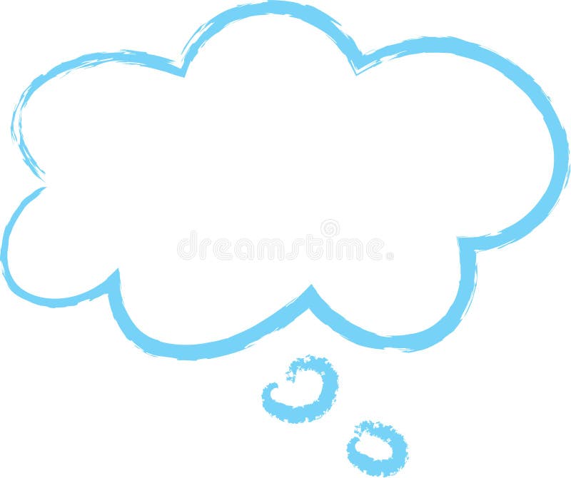 Cloud Speech Bubble Crayon Hand Drawn Stock Illustration - Illustration ...