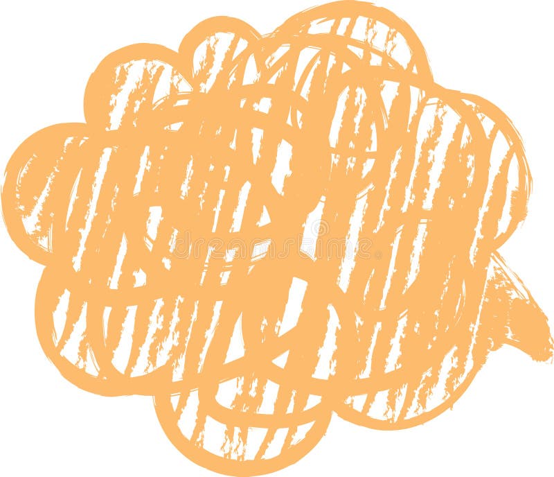 Cloud Speech Bubble Crayon Hand Drawn Stock Vector - Illustration of ...