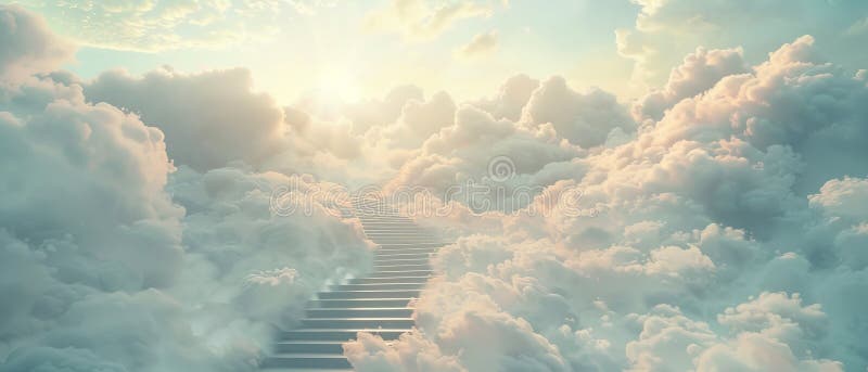 Cloud Stair Concept for Success Stock Image - Image of space, concept ...