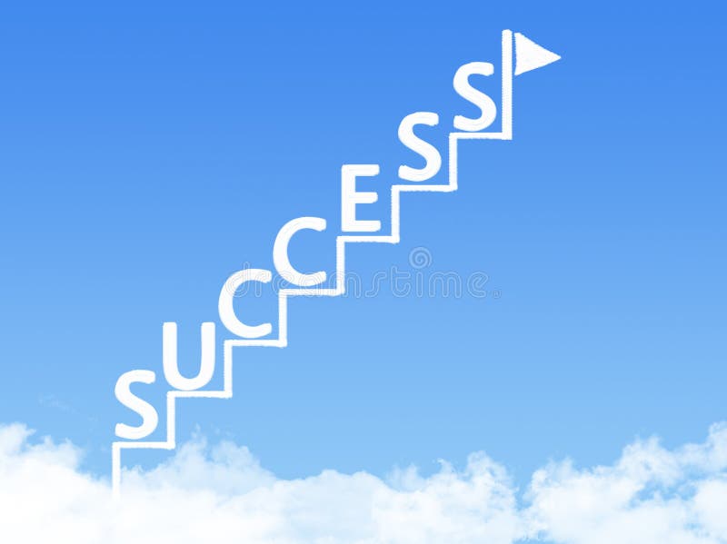 Cloud Stair, the Way To Success Stock Illustration - Illustration of ...