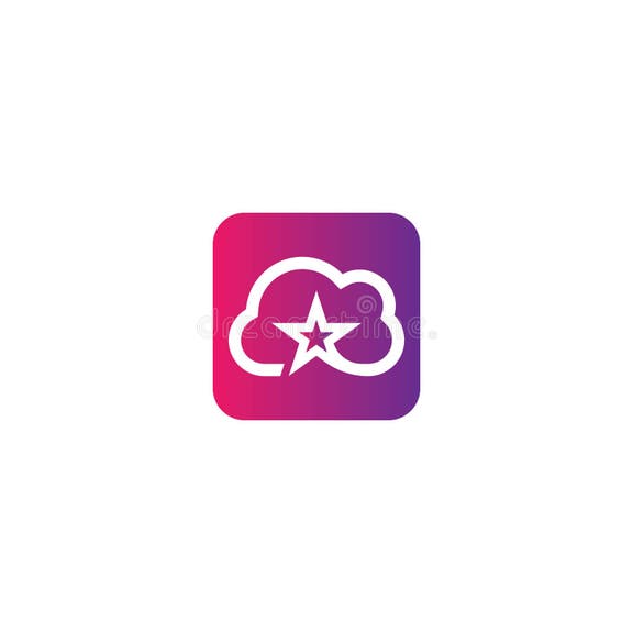 Cloud star logo icon stock vector. Illustration of design - 187154256