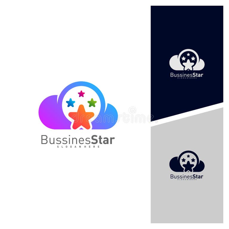Cloud Star Logo Template Design Vector, Concept, Creative Symbol, Icon ...