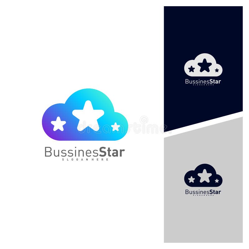 Cloud Star Logo Template Design Vector, Concept, Creative Symbol, Icon ...