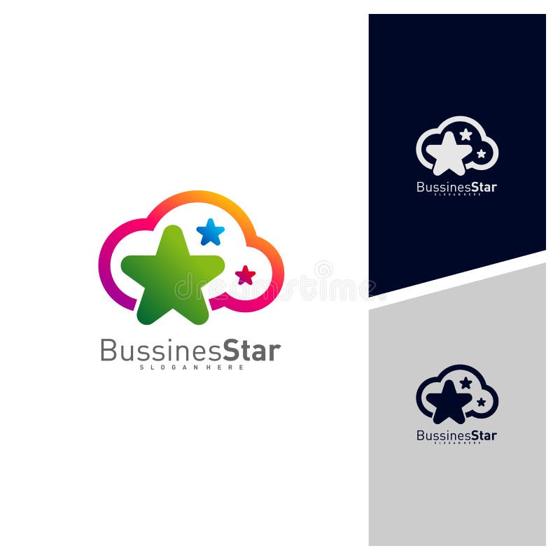 Cloud Star Logo Template Design Vector, Concept, Creative Symbol, Icon ...