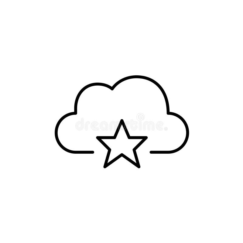 Cloud and Star. Saving Favorite Files into Remote Data Storage. Pixel ...