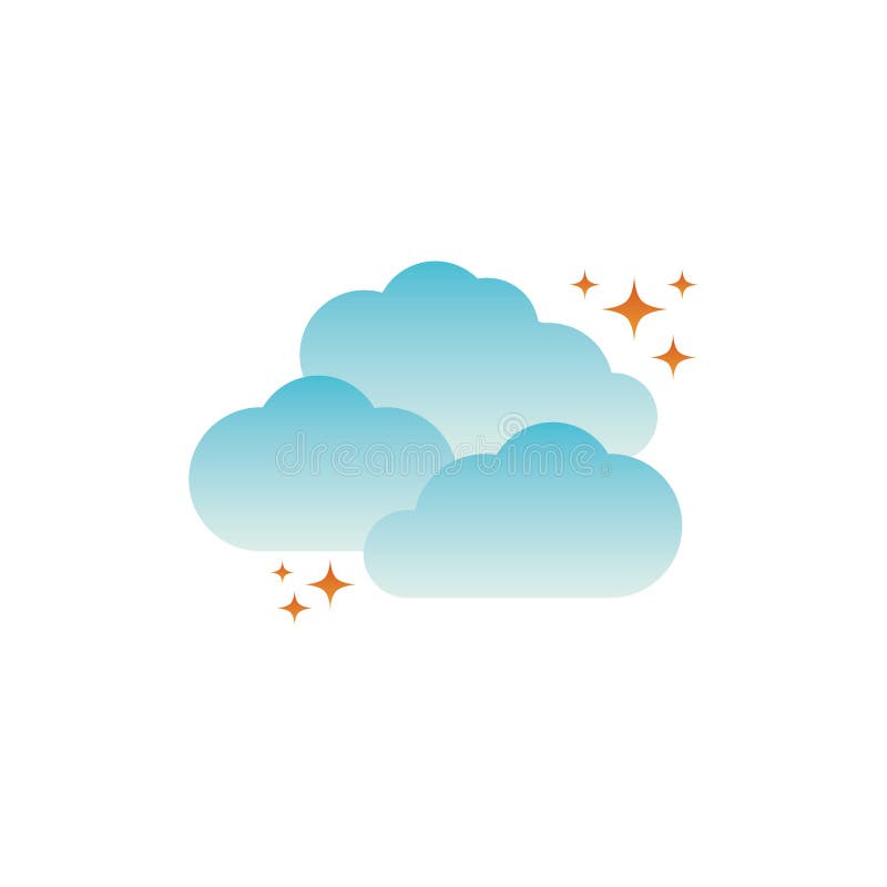 Cloud Stars Fantasy Gradient Style Stock Vector - Illustration of star ...