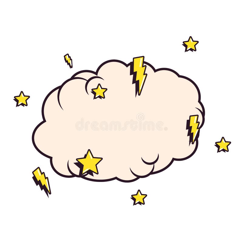 Cloud Stars Rays Comic Pop Art Retro Stock Illustration - Illustration ...