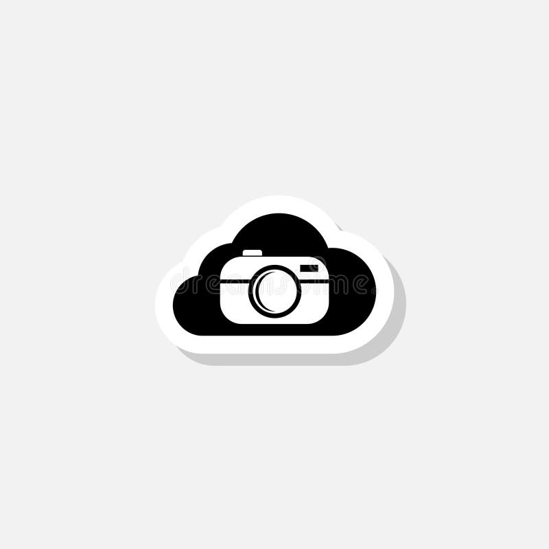 Cloud Sticker Icon Web Design Isolated on Black Background Stock Vector ...