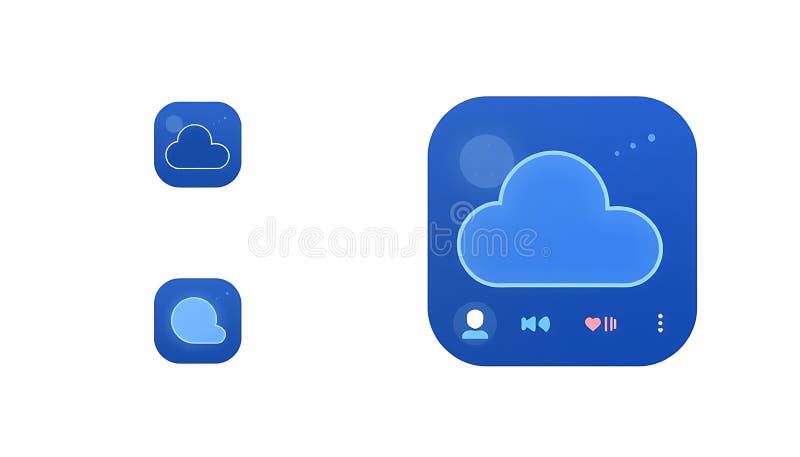 Cloud Storage App Icon, Digital Data, Cloud Computing and Online ...