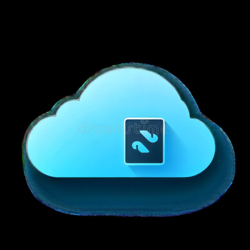 Cloud Storage App Icon with Cloud and File Stock Image - Illustration ...