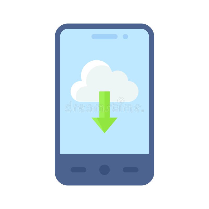 Cloud Storage App Icon, Mobile Application Vector Illustration Stock ...