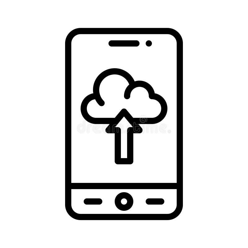 Cloud Storage App Icon, Mobile Application Vector Illustration Stock ...