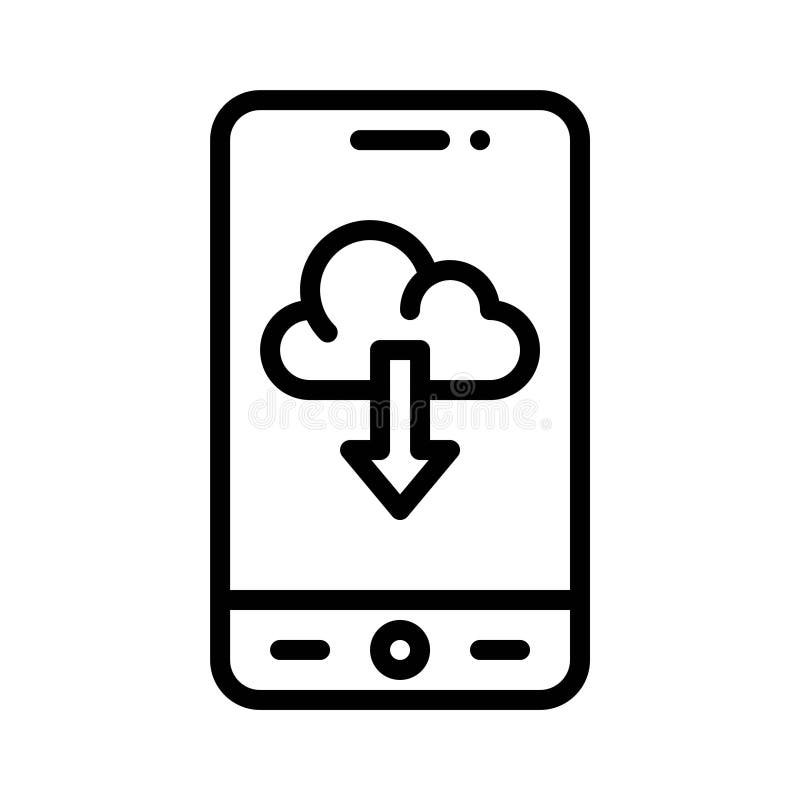 Cloud Storage App Icon, Mobile Application Vector Illustration Stock ...