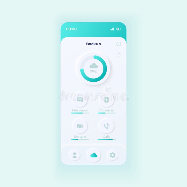 Cloud Storage Application Smartphone Interface Vector Template. Mobile ...