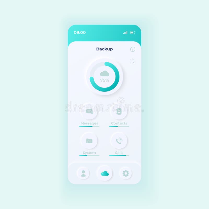 Cloud Storage Application Smartphone Interface Vector Template. Mobile App Page Light Design ...