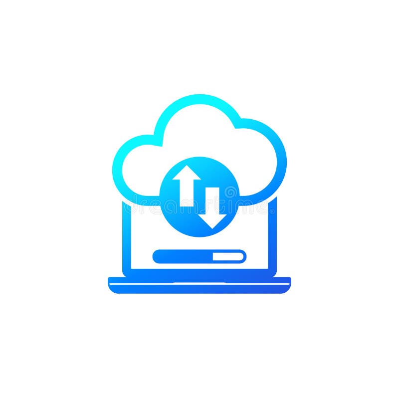Cloud Storage for Backup Icon on White Stock Vector - Illustration of ...