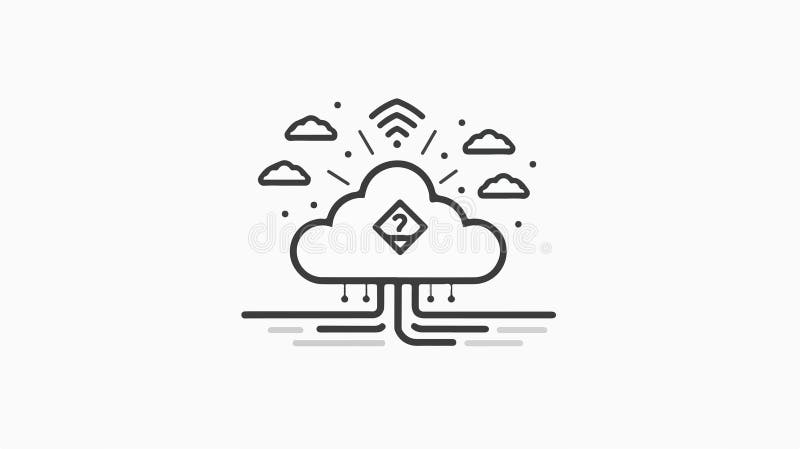 Cloud Storage Backup Upload Icon Vector Outline Illustration Stock ...