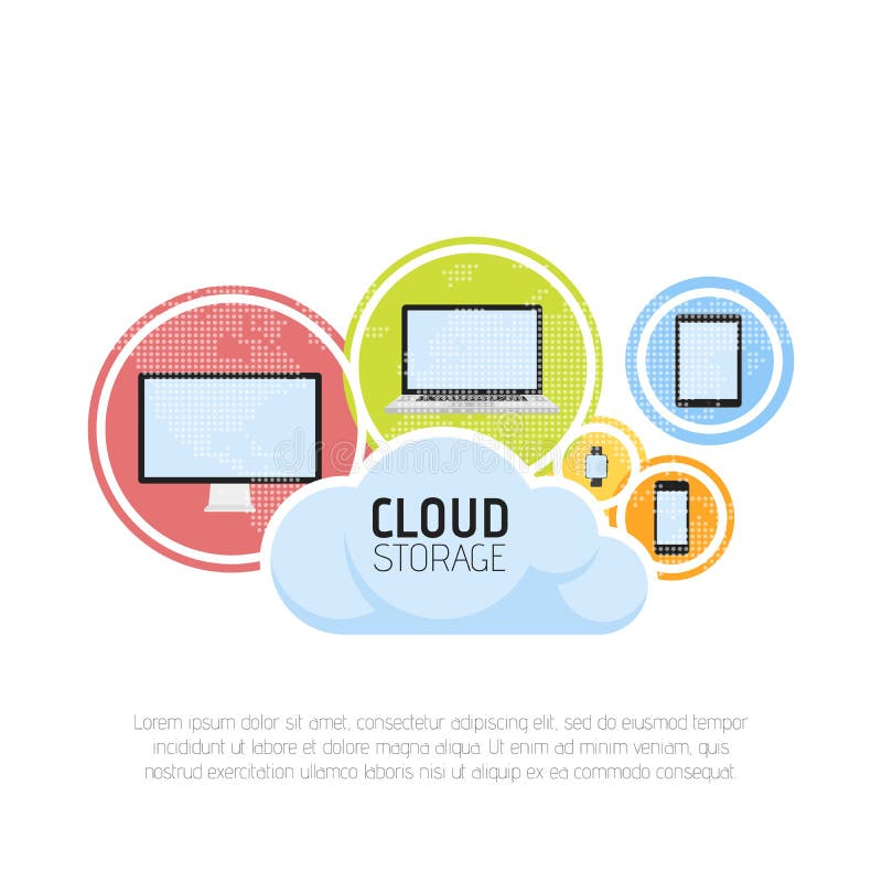 Cloud Storage Banner Concept. Vector Illustration Stock Vector ...