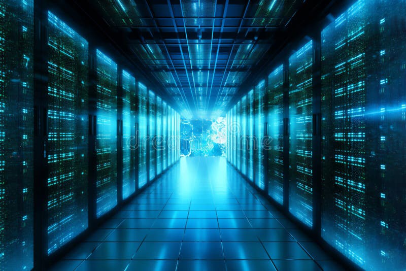 Cloud Storage Big Data Centre Stock Illustration - Illustration of ...