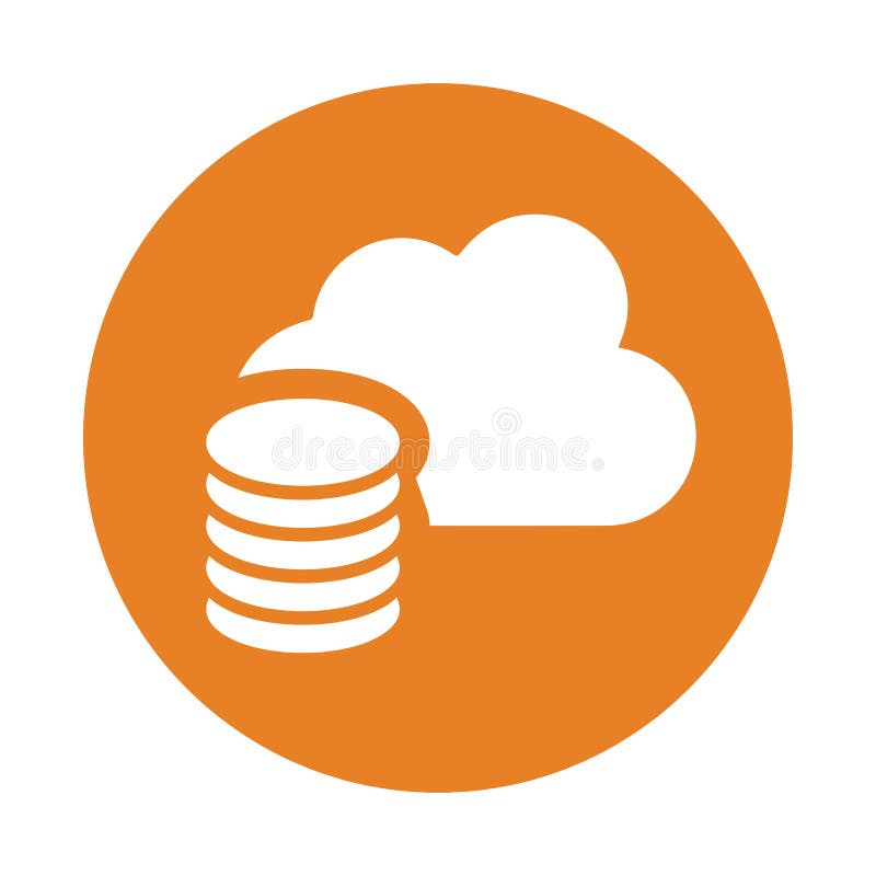 Cloud, Storage, Big Data Icon. Orange Color Vector Design Stock ...