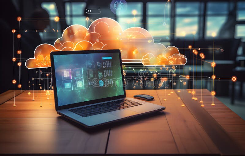 Cloud Storage Computer, Cloud Storage, Linking Computer, Data Center ...