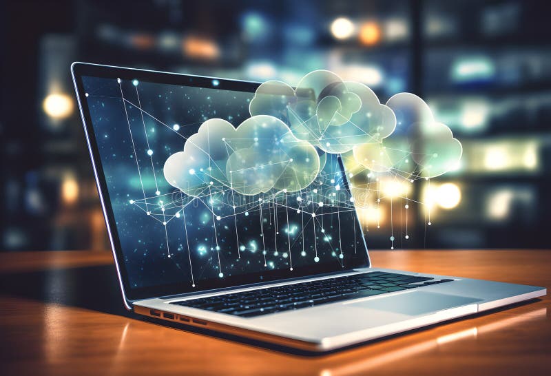 Cloud Storage Computer, Cloud Storage, Linking Computer, Data Center ...