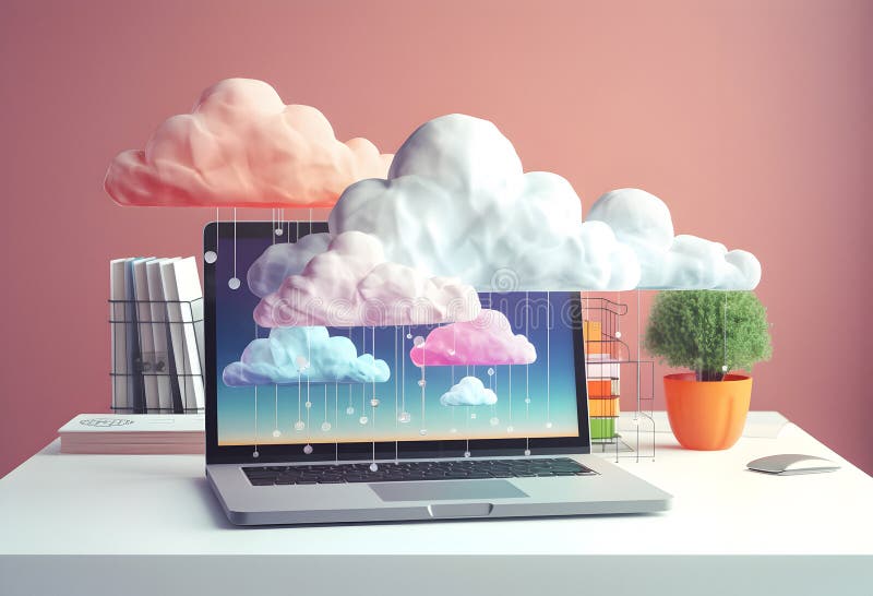 Cloud Storage Computer, Cloud Storage, Linking Computer, Data Center ...