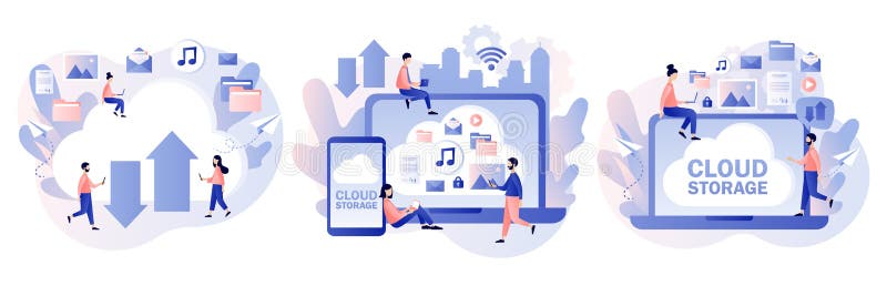 Cloud Storage. Cloud Computing Services. Data Processing Stock Vector ...