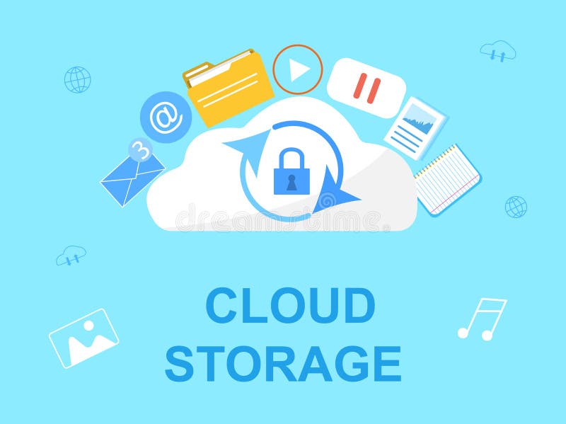 Cloud storage concept stock vector. Illustration of hardware - 198157119