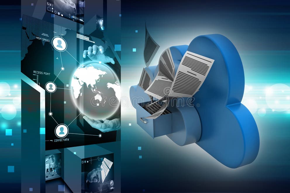 Cloud storage concept stock illustration. Illustration of design - 54702045