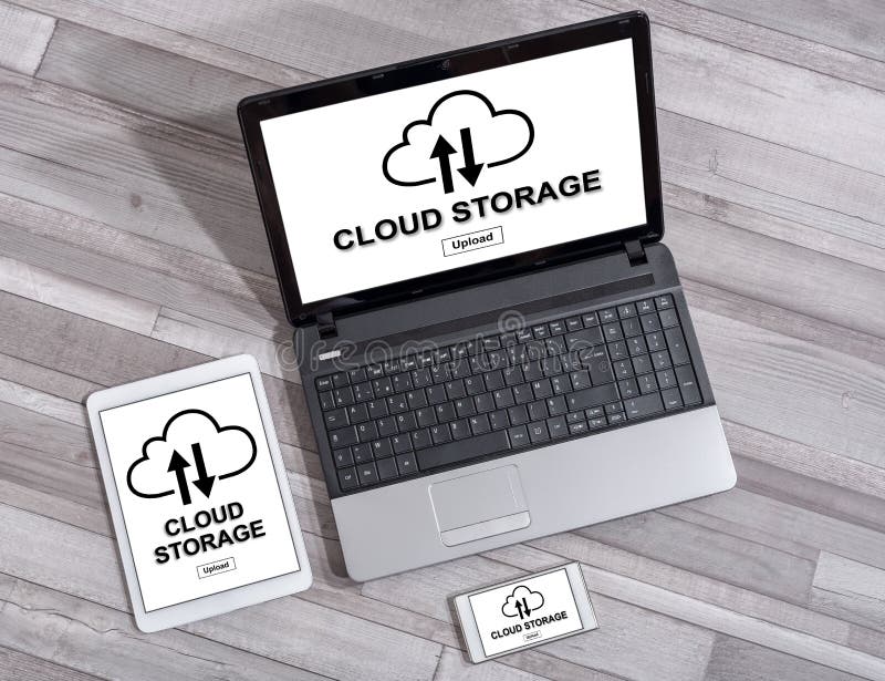 Cloud Storage Concept on Different Devices Stock Image - Image of data ...