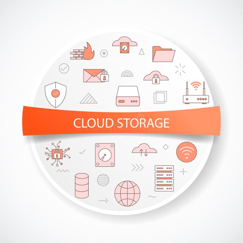 Web or Website Hosting Concept with Circle Icon for Website Template or ...