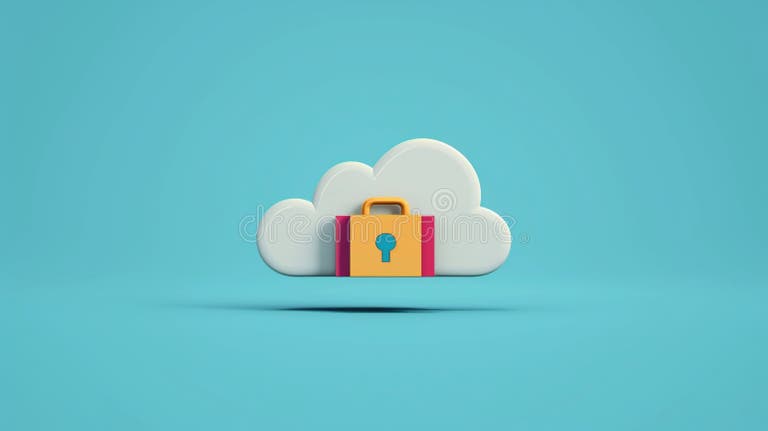 Cloud Storage Concept with Locked Briefcase Representing Data Security ...