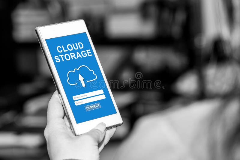 Cloud Storage Concept on a Smartphone Stock Image - Image of ...