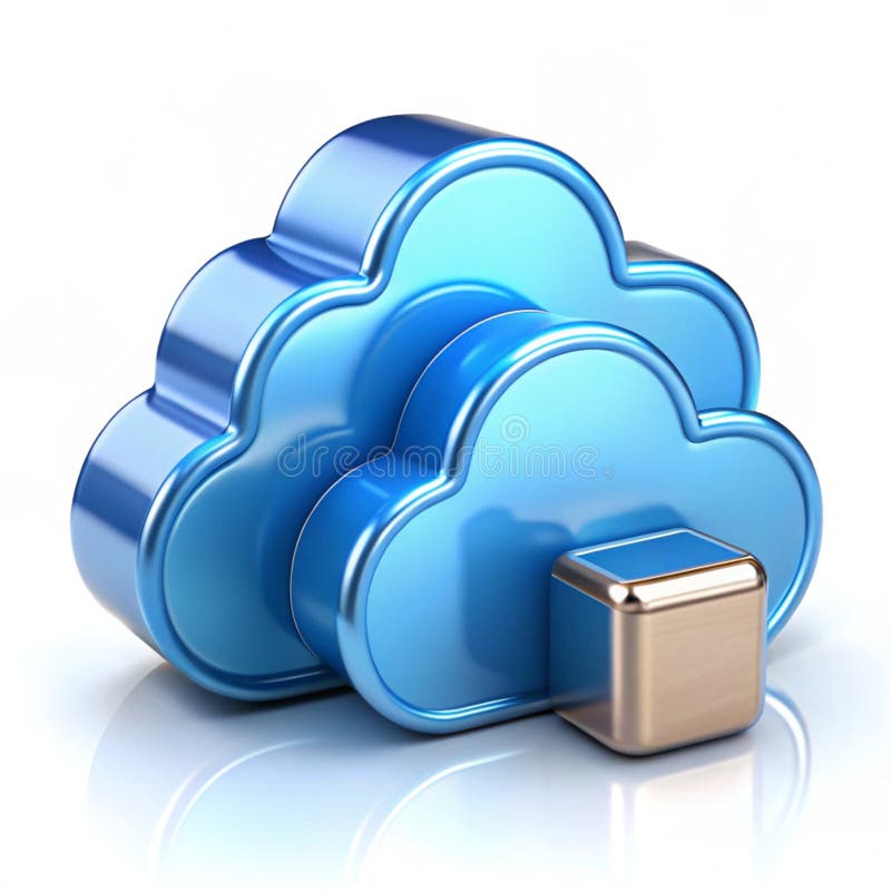 Cloud Storage 3D Illustration Isolated on White Background Stock ...