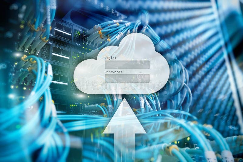Cloud Storage, Data Access, Login And Password Request Window On Server ...