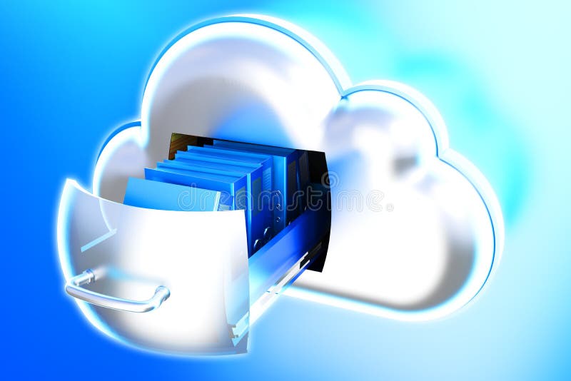 Data Storage. Cloud Computing Concept Stock Illustration - Illustration of networking, render ...