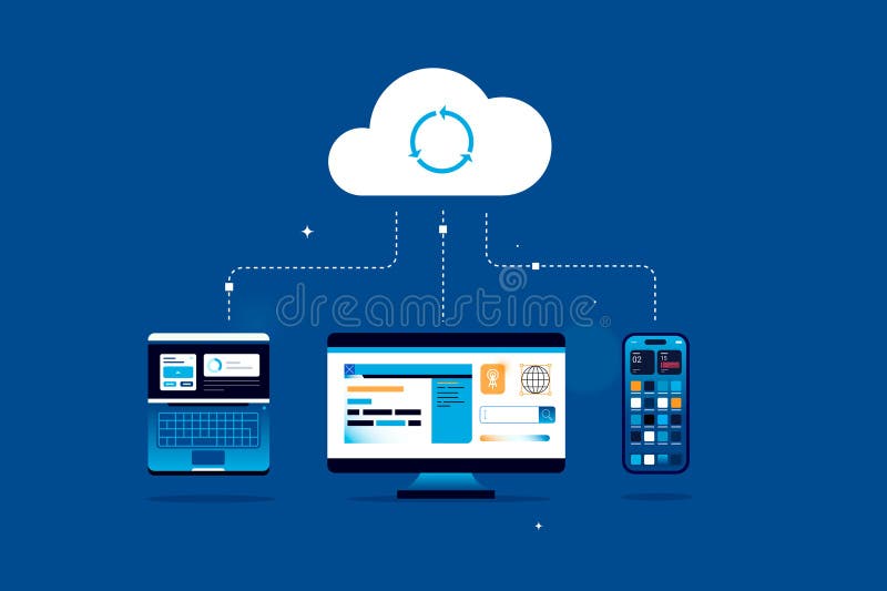 Cloud Storage. Data Exchange Stock Illustration - Illustration of ...