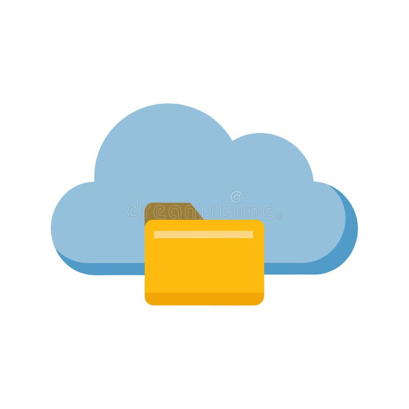 Cloud Storage and Data Management: Folder in the Cloud Icon Stock ...