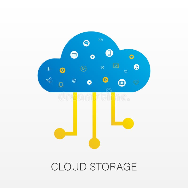 Cloud Storage for Data Storage. Vector Illustration of a Cloud Stock ...