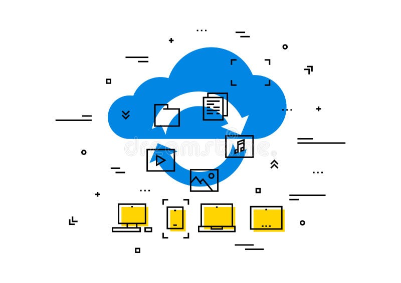 Cloud Storage Data Transfer Vector Illustration Stock Vector ...
