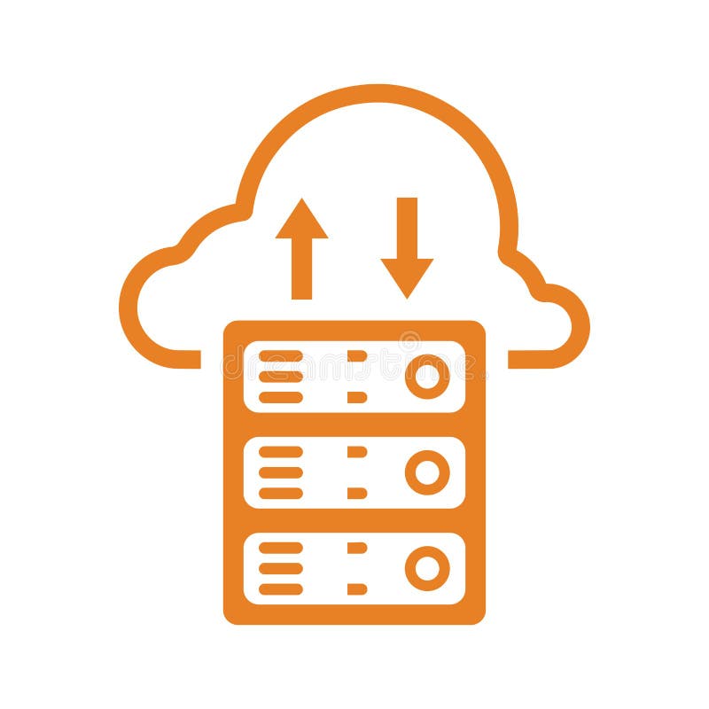 Cloud, Storage, Database, Server Icon.Orange Vector Graphic Stock ...