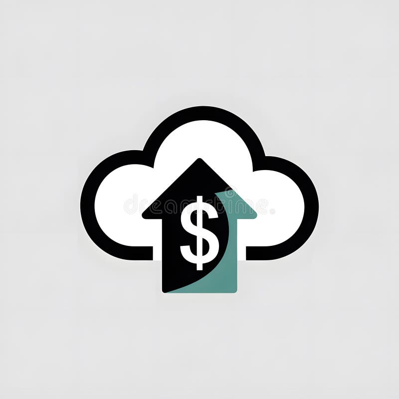 Cloud Storage with Dollar Sign Arrow Illustrating Financial Growth and ...