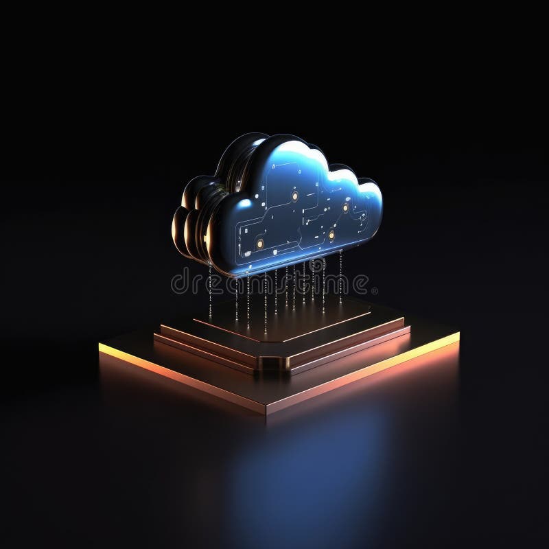 Cloud Storage for Downloading. Digital Service or Application with Data ...