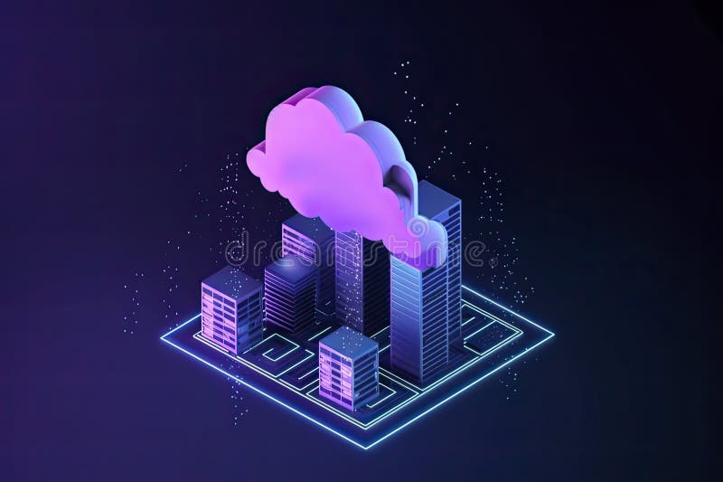 Cloud Storage for Downloading an Isometric. a Digital Service or Application with Data ...