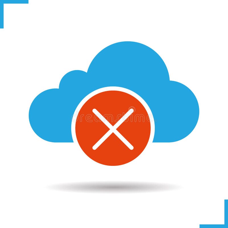 Cloud Storage Error Glyph Icon Stock Vector - Illustration of glyph ...