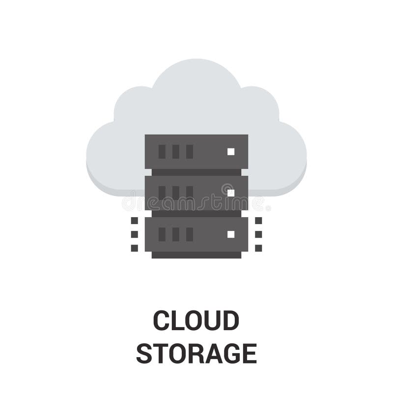Cloud Storage Flat Icon Design Concept Stock Vector - Illustration of ...