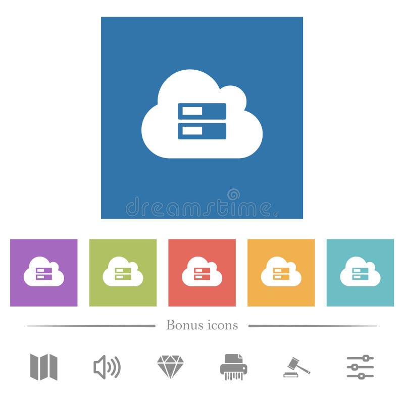 Cloud Storage Flat Round Icons Stock Vector - Illustration of icons ...